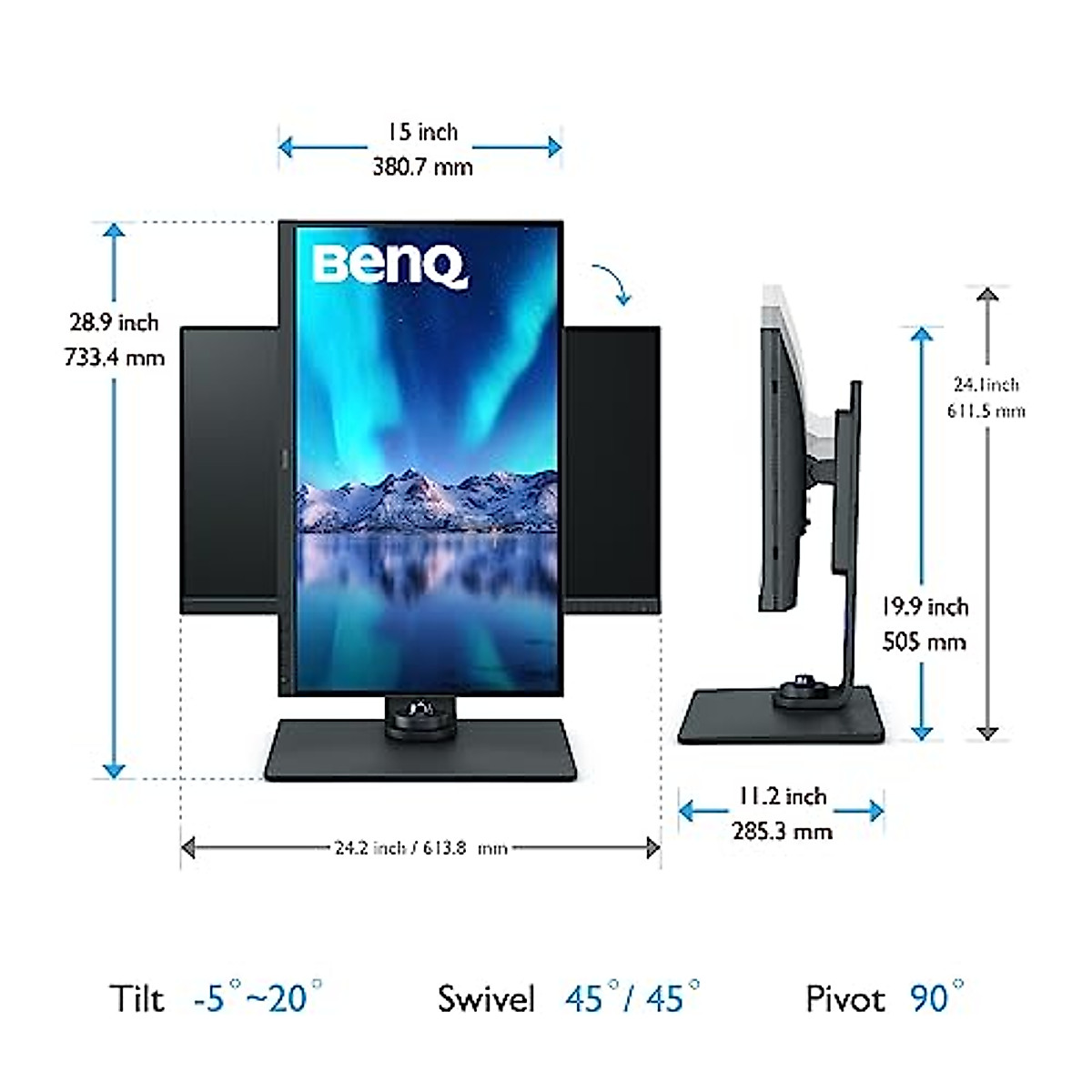 BenQ SW270C Photo Video Editing Monitor 27" QHD 1440p | 99% AdobeRGB,100% sRGB,97% P3 | IPS | Hardware Calibrated | 16 bit 3D LUT | DeltaE ≤2 | Uniformity | Pantone | AQCOLOR | Ergonomic | USB-C(60W)
