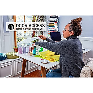 Rubbermaid X-Small All-Access Tote with Lids, Pack of 6, Stackable Storage Bins with Clear Drop-Down Door and Carry Handles, Closet Organization Containers, Clear