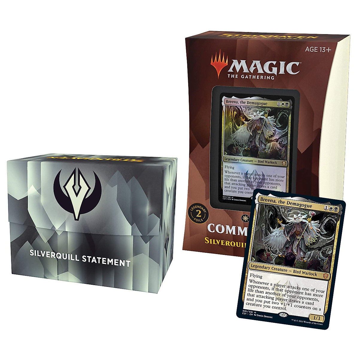 Magic: The Gathering Strixhaven Commander Deck Bundle – Includes 1 Silverquill Statement + 1 Prismari Performance + 1 Witherbloom Witchcraft + 1 Lorehold Legacies + 1 Quantum Quandrix