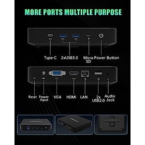 ATOPNUC Ubuntu Linux Mini PC,Intel Celeron N4020 Linux Computer 4GB RAM 128GB eMMC,Fanless Micro Desktop Computer Suppport HDMI&VGA,2.4/5G WiFi,BT5.0,Gigabit Ethernet for Business, Home