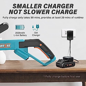 Berserker 20V 12" Cordless String Trimmer 2.0Ah Battery Powered and Fast Charger Included, 2-in-1 Compact Weed Wacker Eaters and Edger with Support Wheels，Ideal for Lawn Trim and Yard Maintenance