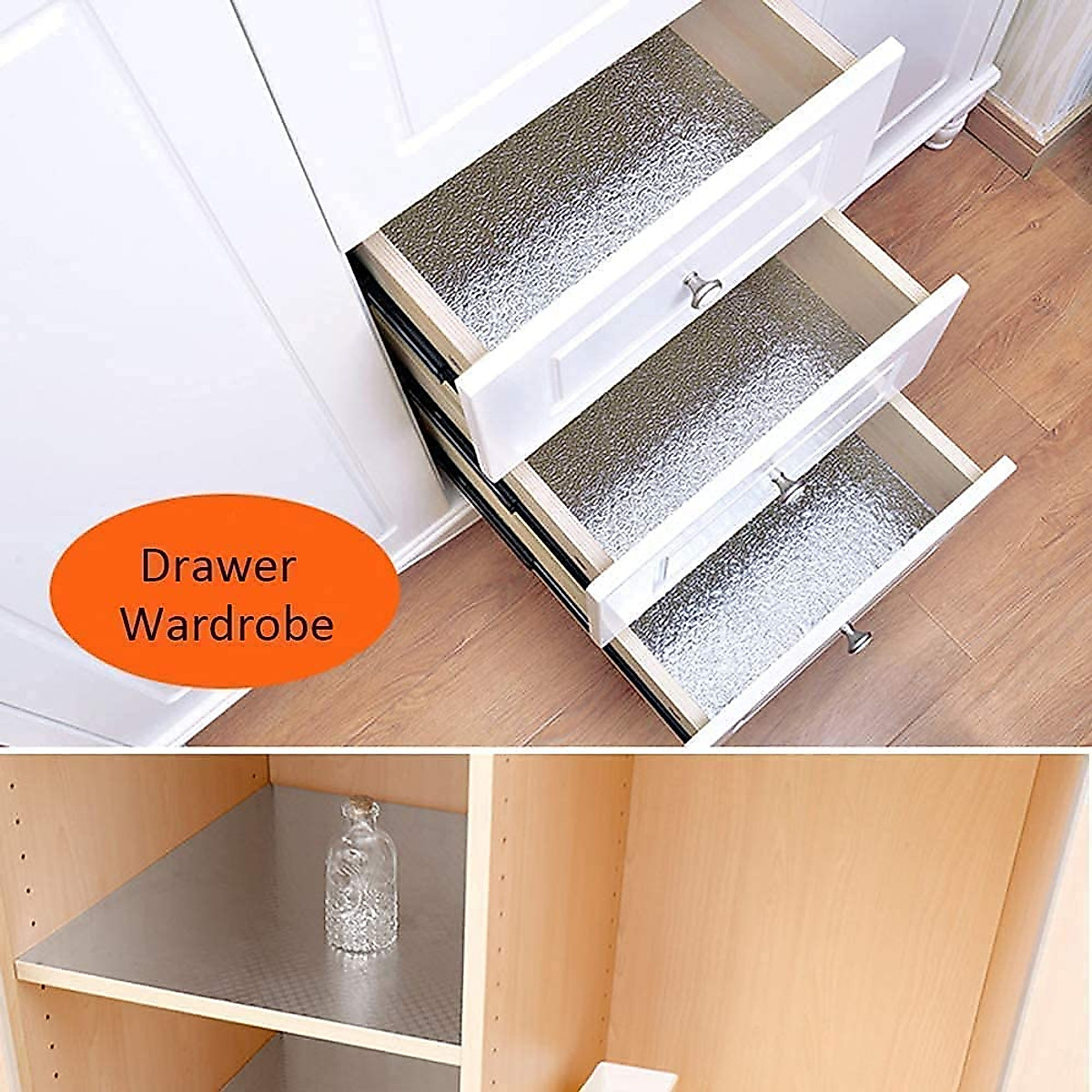 Kitchen Backsplash Wallpaper Stickers, Kitchen Stickers Self Adhesive Kitchen Aluminum Foil Stickers Oil Proof Waterproof Kitchen Stove Sticker (15.7X197 Inches)