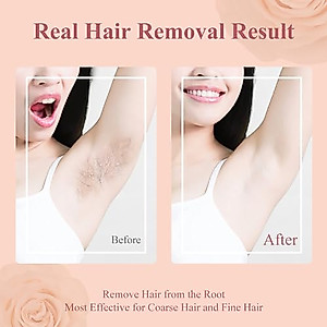 Bouvetan Hard Wax Beans for Painless Hair Removal, Rose Formula - 18oz, Waxing Beads for Face, Eyebrow, Armpit, Legs, Brazilian, Kit with 10pcs Wax Sticks