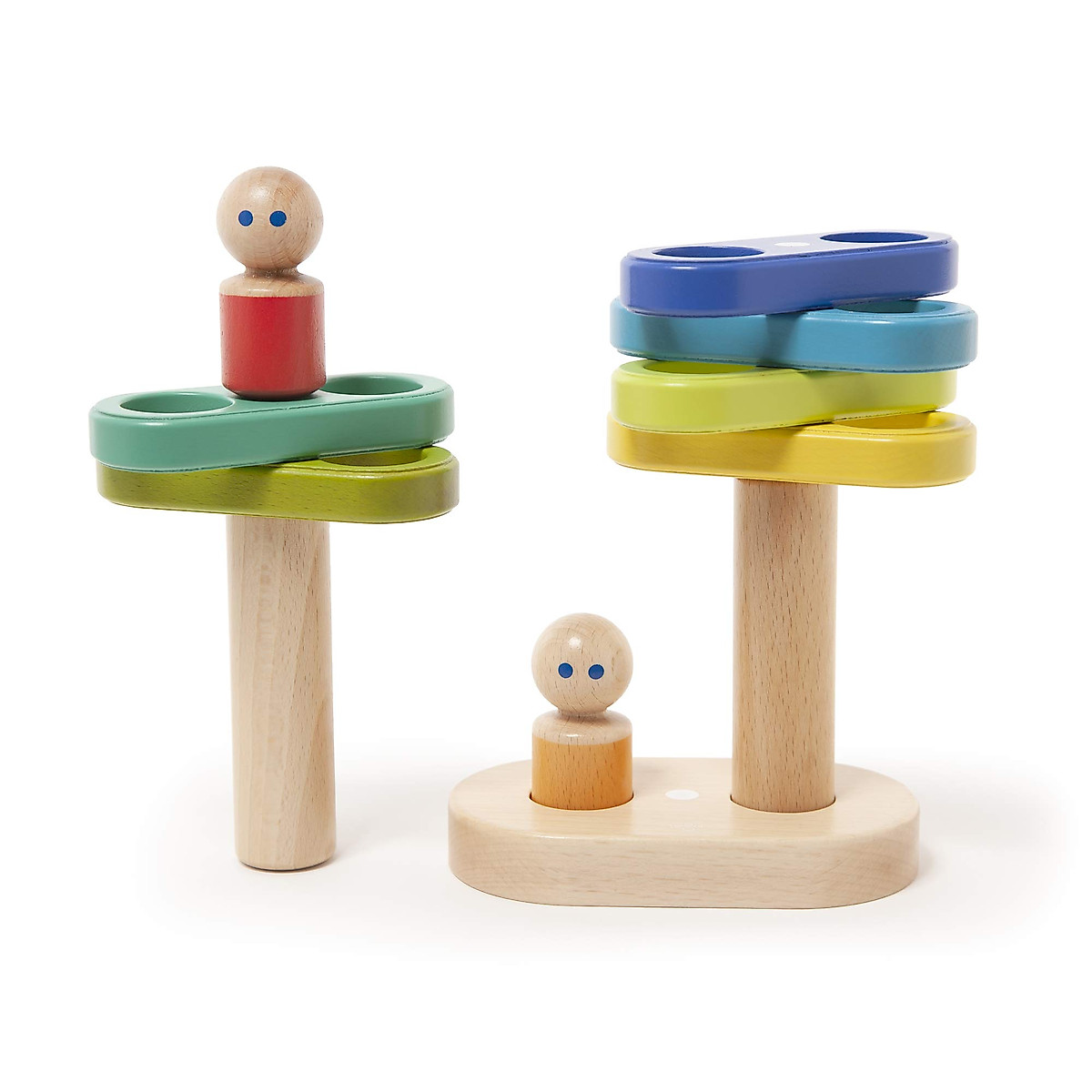 11 Piece Tegu Magnetic Floating Stacker Building Block Set, Rainbow