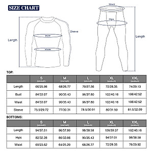 MeetHoo Men's Compression Base Layers Long Johns Winter Gear with Fleece Lined for Skiing Black