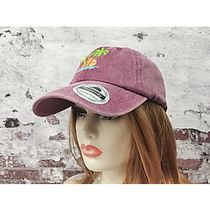 Hepandy Palm Tree Embroidered Burgundy Baseball Caps for Men Women, Outdoor Embroidery Summer Beach Trucker Hat Dad Hats