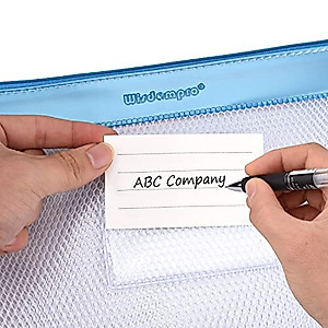 Zipper Pouch, Wisdompro 4 Packs Durable Letter Size Waterproof Mesh File Bag, Document Organizer - Blue