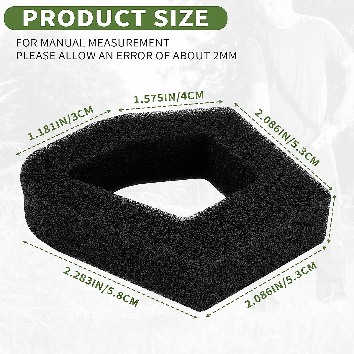 2 Pack 17211-Z0Z-000 Air Filter Replacement for Honda GX35 GX35NT GX 35 HHT35S 35cc String Trimmer Brush Cutter