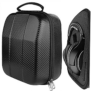 Geekria Shield Case for Large-Sized Over-Ear Headphones, Replacement Protective Hard Shell Travel Carrying Bag with Cable Storage, Compatible with Sennheiser HD 599, HD 660S 2, AKG K167 (Black)
