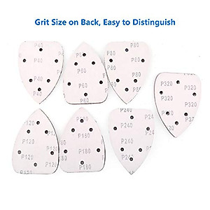 LotFancy Mouse Detail Sander Sandpaper, 70PCS 40 60 80 120 180 240 320 Assorted Grit Sanding Pads Sheets, 140mm, 6 Holes, Hook and Loop Backing