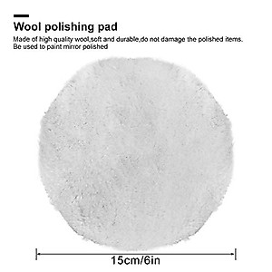 ANWTOTU 5 Pcs 6 Inch Polishing Buffing Wheel for Drill Wool Pads Wheel Polishing Pads Woolen Polishing Waxing Pads Kits with M14 Drill Buffer Adapter