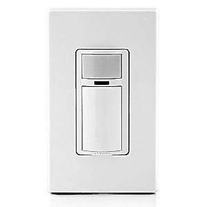 Leviton DOS05-1LZ Decora Motion Sensor In-Wall Switch, Auto-On, 5A, Single Pole or 3-Way, White/Ivory/Light Almond