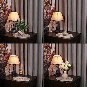 Oval Water Hyacinth Placemats 15.75 x 12 inch Set of 4, White Woven Placemat, Handmade Farmhouse Placemats, Rustic Table Placemat for Dining, Kitchen, Home Decor, Heat Resistant Non-Slip (White)