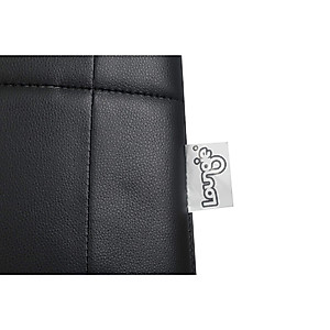 Loungie Leather PU Floor Chair - Black PU/Black PU | Design: Rockme | for Kids, Teens, Adults, Boys Or Girls | 33.4L x 18.5W x 28.4H