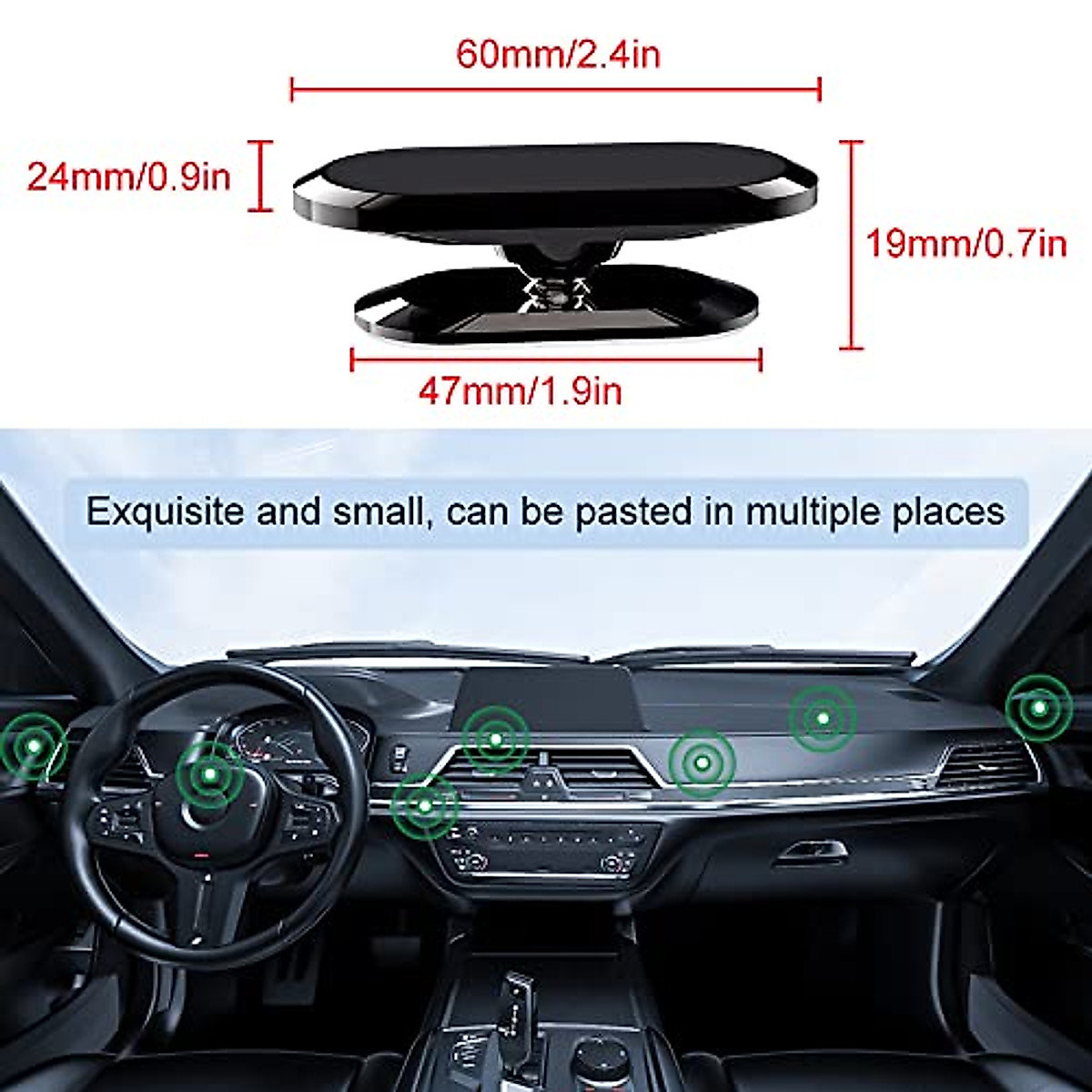 TIQUS [3 Pack] Car Magnetic Phone Mount, Upgrade 8X Magnets Strong Magnet Cell Phone Holder,Dashboard 360° Rotation & Degrees View, for All Smartphone and Cellphone