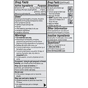 Similasan Complete Eye Relief Eye Drops Bottle, for Temporary Relief from Red Eyes, Dry Eyes, Burning Eyes, Watery Eyes, 0.33 Fl Oz (Pack of 2)