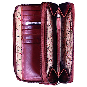 Mancini Leather Goods Casablanca Collection: Ladies’ RFID Double Zipper Clutch