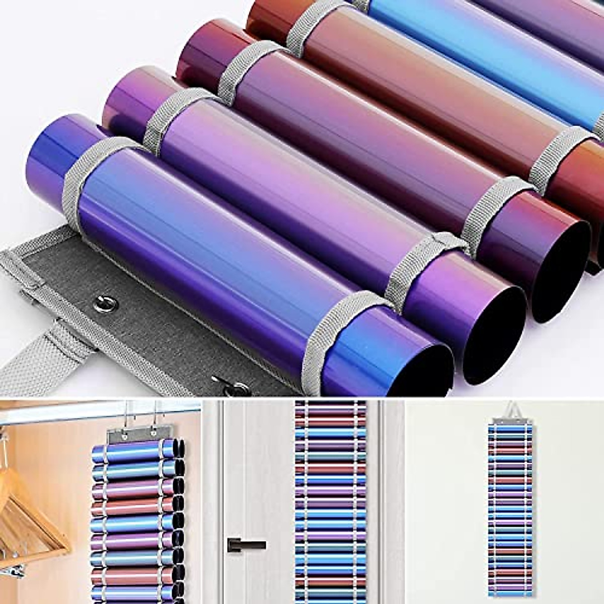 MIDOGAT Vinyl Roll Holder, Vinyl Roll Organizer, Large Capacity Craft Organizer, Vinyl Roll Keeper for Craft Room,Door,Closet,Wrapping Paper