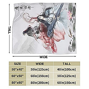 Ceferon Mo Dao Zu Shi Ultra-Soft Micro Fleece Throw Blanket Living Room 80'X60', Black
