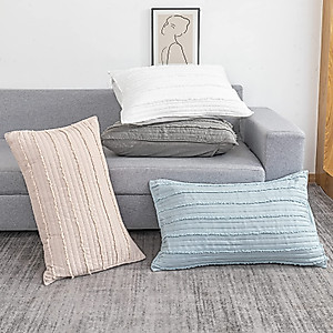 BOSOWOS King Size Pillow Shams Set of 2, Ultra Soft Breathable 20 x 36 Inches Pillow Case Envelope Closure, Microfiber Farmhouse Bed Pillowcases for Easy Care, White