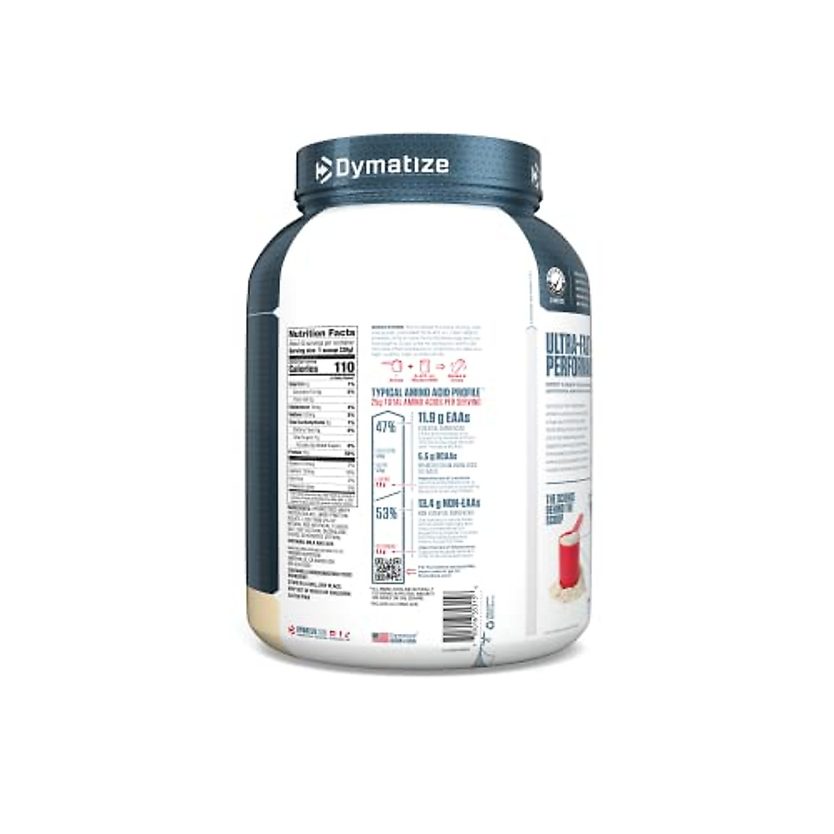 Dymatize ISO 100 Whey Protein Powder with 25g of Hydrolyzed 100% Whey Isolate, Gluten Free, Fast Digesting, Gourmet, 3 Pound, Vanilla, 3 Pound , 48 Oz