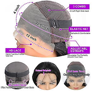 Nognut Body Wave Lace Front Wigs Human Hair 13x4 Frontal Wigs Human Hair HD Lace Pre Plucked Wigs for Women Glueless Wigs Lace Front Wigs Human Hair Body Wave Human Hair Wig 28 Inch