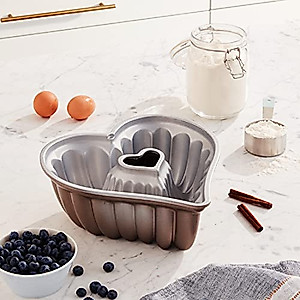 Nordic Ware Elegant Heart Bundt, 10 Cup, Toffee