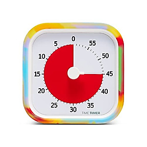 Time Timer MOD Tie Dye ⁠— Special Edition ⁠⁠— Visual Timer for Kids Classroom Learning, Elementary Teachers Desk Clock, Homeschool Study Tool and Office Meetings with Silent Operation (Tie Dye)