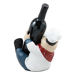 Ebros For The Love Of Wine Fat Chef Marco Hugging Wine Bottle Holder Figurine Kitchen Countertop Wine Cellar Hosting Table Decor Piece