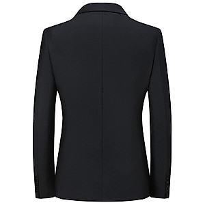 Men's Casual Slim Fit Suit Blazer Lightweight One Button Solid Business Jacket Notched Lapel Formal Sport Coat (Black 1,XX-Large)
