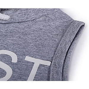 Newborn Infant Baby Boy Beast Mode Sleeveless Short Romper Jumpsuit Summer Clothes (Gray, 6-9 Months)