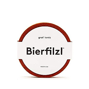 Graf Lantz Bierfilzl 100% Merino Wool Moisture Wicking, Absorbent Felt Coasters, Round, Multi-Color Set of 4, Flame
