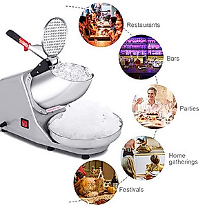 Goplus® Electric Ice Crusher, Ice Shaver Machine, Snow Cone Maker, Shaved Ice Machine, 143 Lbs
