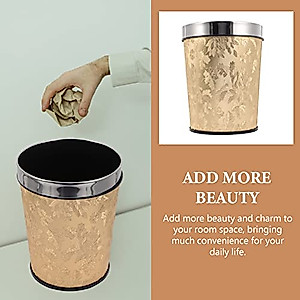 Cabilock Decorative Storage Baskets Cabinet Bins Trash Can Retro bathroo Waste Paper Basket Kitchen Waste bin Waste Paper Bucket Waste Container Stainless Steel Litter Box