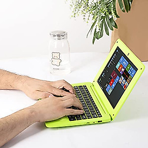 Goldengulf Windows 10 Portable Computer Laptop Mini 10.1 Inch 32GB Ultra Slim and Light Netbook Intel Quad Core PC HDMI USB Netflix YouTube for Children (Green)