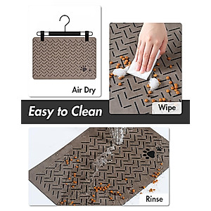 MontVoo-Absorbent Pet Feeding Mat-No Stains Quick Dry Dog Mat for Food and Water Bowl-Rubber Backing Dog Food Mat Dog Water Dispenser Mat-Dog Accessories Pet Supplies-Dog Water Bowl for Messy Drinkers