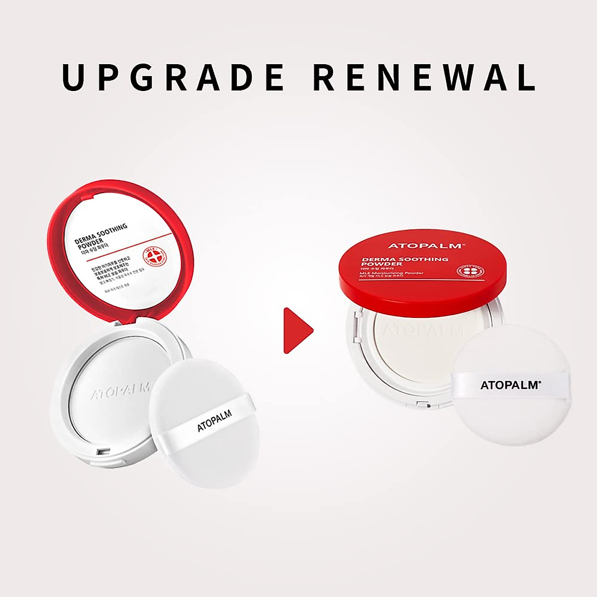 ATOPALM Derma Soothing Powder Pact, 0.8 Oz, Talc Free Baby Dusting Powder with Cornstarch, Panthenol for Calming Sweat Rash, to Prevent Prickly Heat, 23g