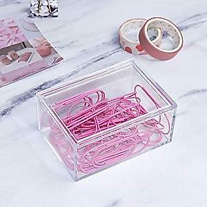Cute Jumbo Paper Clips, Multibey 2" Non-Skid Metallic Large Wide Paperclips Bookmark in Reusable Holder Office School Supplies Desk Organizer, 50mm 30PCS Per Box (Pink/Rose Red))