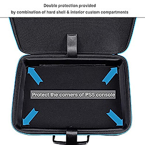 Zadii Hard Shell Carrying Case Compatible with PS5, Protective Travel Bag Holds PlayStation 5 Console, DualSense Controllers, Base and Other Accessories