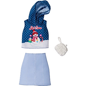 Barbie Holiday Fashion Assortment of Doll Clothes, Complete Outfits Dolls, Gift for 3 to 8 Year Olds
