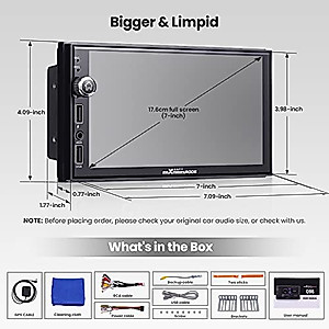 maXpeedingrods Android Double Din Car Stereo Radio with Wireless Apple CarPlay & Android Auto, 7 Inch HD Touch Screen in-Dash GPS Navigation Head Unit, Bluetooth, MirrorLink, Wi-Fi, Dual MIC, 2G+32G