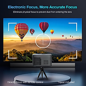 [Electric Focus]OTOUCH Projector Native 1080P 18000LM WiFi 6 Bluetooth 5.2 Projector 4K Support 4P/6D Keystone/50% Zoom/Phone Mirror/HiFi Speakers/Tripod/300''/Portable Case for Home/Outdoor 2024 New