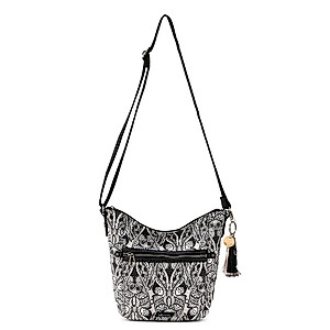 Sakroots Sequoia Small Crossbody, Black/White Soulful Desert