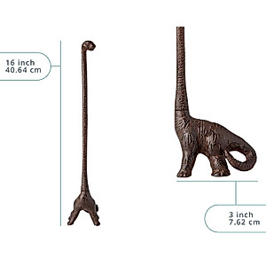Paper Towel Holder or Free Standing Toilet Paper Holder- Cast Iron Dinosaur Paper Holder - Bathroom Toilet Paper Holder or Stand Up Paper Towel Holder - Rustic Brown w/Vintage Finish by Comfify