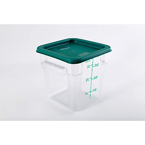 Hakka 4 Qt Commercial Grade Square Food Storage Containers With Lids,Polycarbonate,Clear - Case of 5