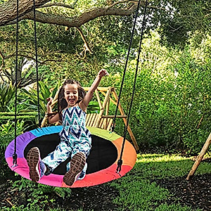 Tree Swing Flying | Tree Swing Flying for Kids Adult Made with 900D Oxford - Round Outdoor Play & Swing Sets Suitable for Park, Backyard, Playground Kumprohu