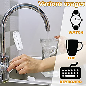 Hummingbird Feeder Cleaning Brush 19 Pieces 3 Size Mini Nylon Tube Brush Set Double Headed Hummingbird Brush Cleaner Clean Hard to Reach Places Tiny Cleaning Brush Kit 2 in 1 Hummingbird Brush (White)