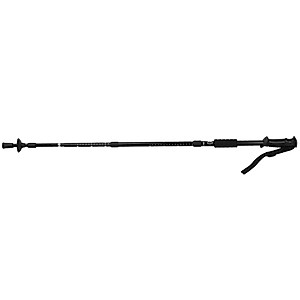 Walking Treking Pole for Outdoors Aluminium Alloy 4-Sections Walking Stick Alpenstock Suspension Straight Handle Trekking Pole (Black)