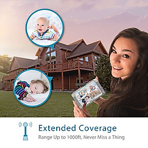 Low EMF 5" HD Auto Noise Reduce Baby Monitor with 2 Cameras.No WiFi Long Range, Split Screen, 2-Way Talk, Lullaby, Auto Night Vision Moonybaby Trust50