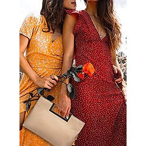 YIKOEE Womens Clutch Purse Evening Bag with Handle Top Hardware